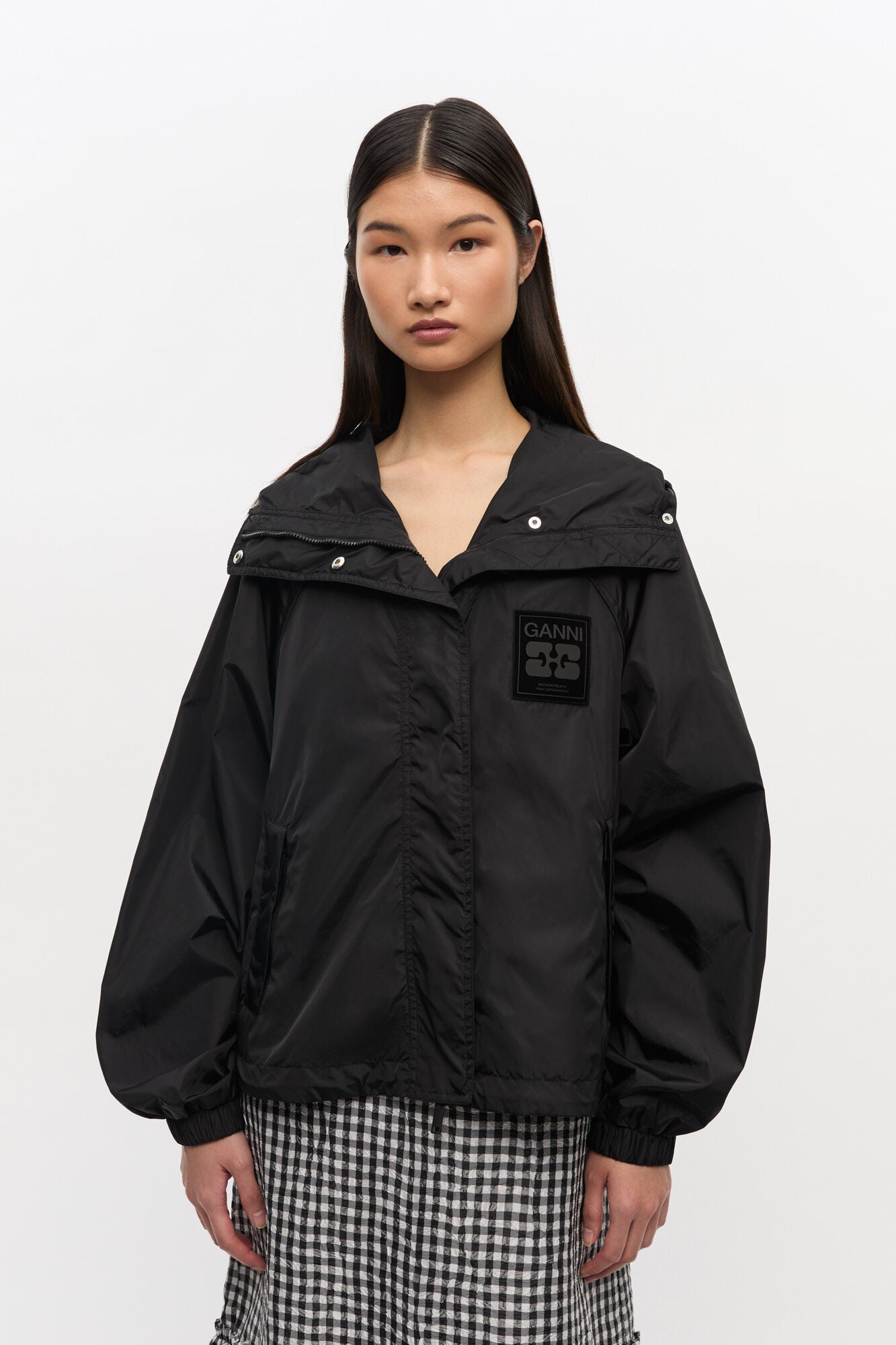 GANNI Flyweight Nylon Jacket | Black LEO BOUTIQUE – Leo Boutique